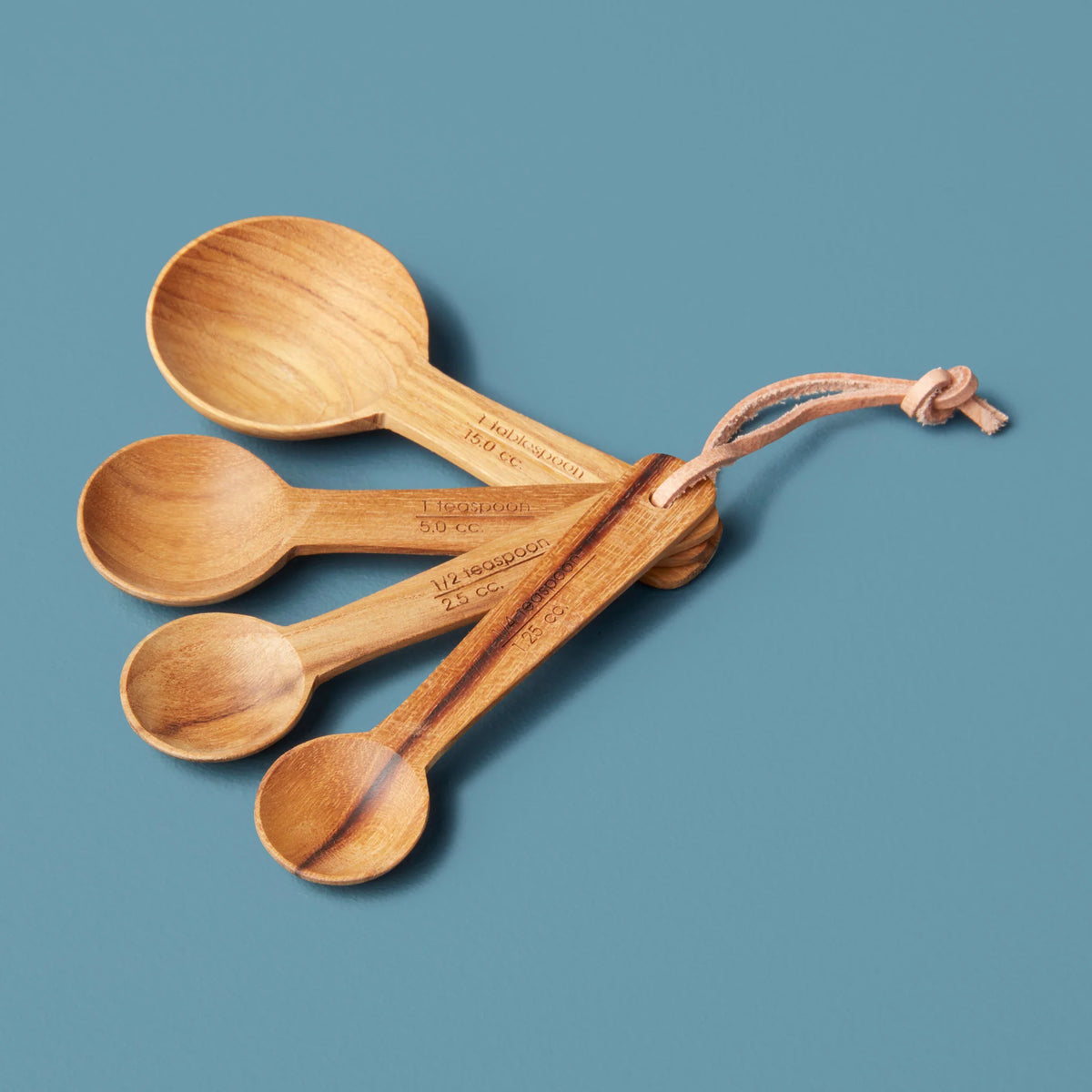 Teak Round Measuring Spoons– DH Maison