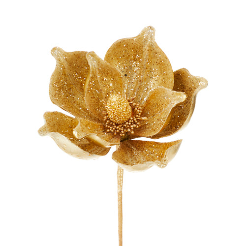 Gold Glittered Metallic Magnolia Stem - 23"– DH Maison