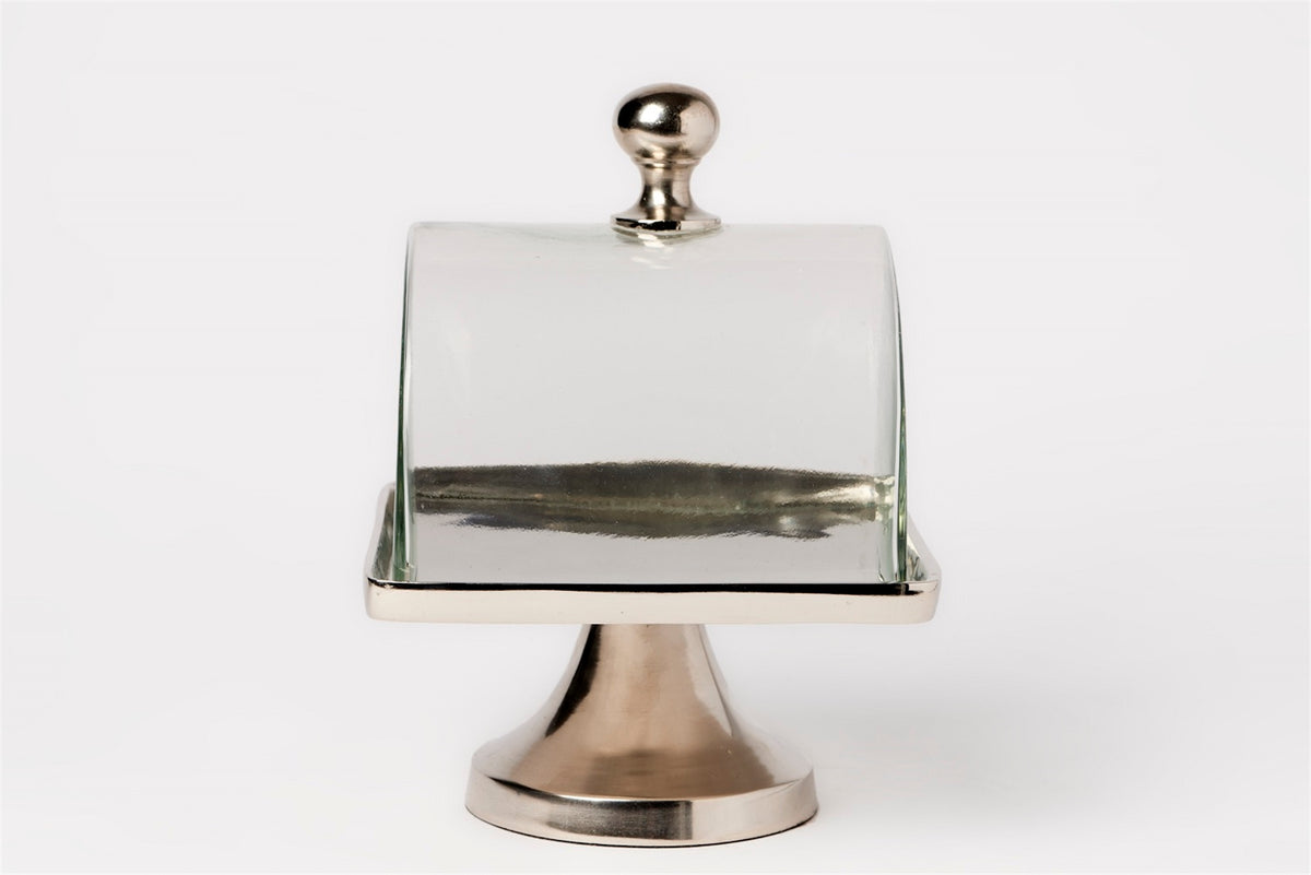 Small Aluminium & Glass Rectangle Cake Plate Cloche / Dome– DH Maison