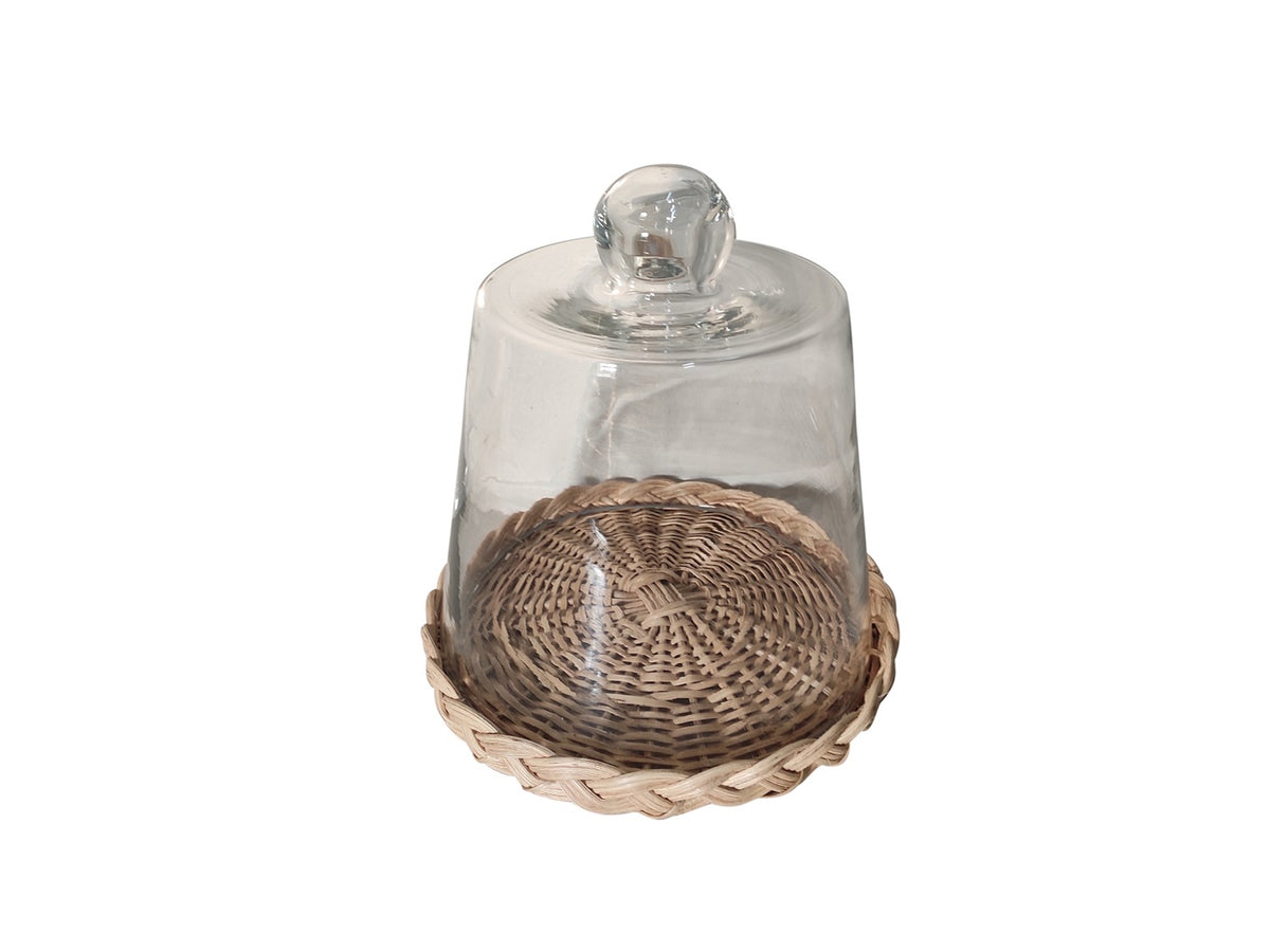 Cane & Glass Round Food Cloche / Dome 8